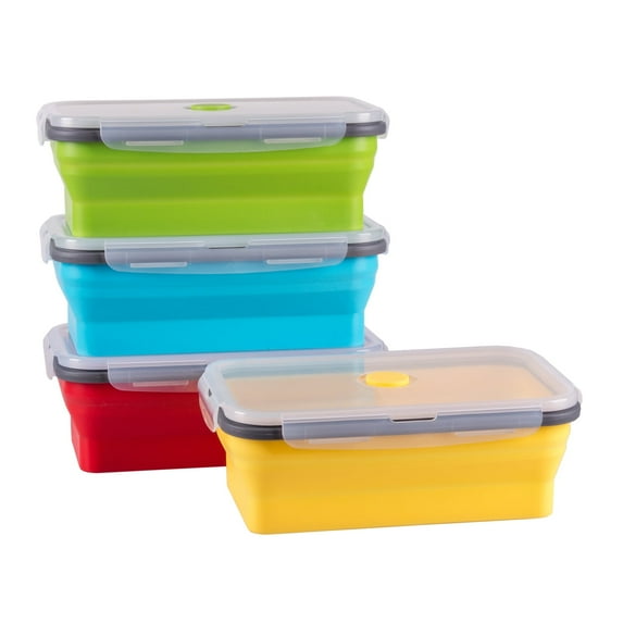 Collapsible Food Storage Containers with Airtight Lid, 40.5 oz, Large ...