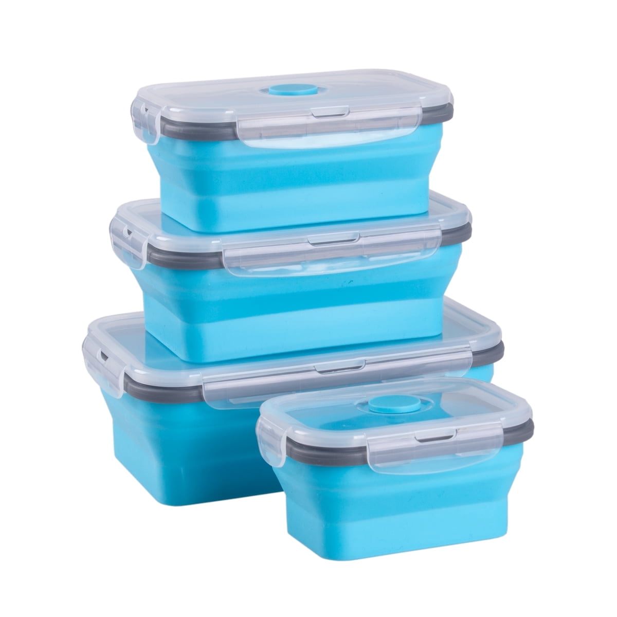 Collapsible Food Storage Containers with Airtight Lid, 4 Sizes, Kitchen ...
