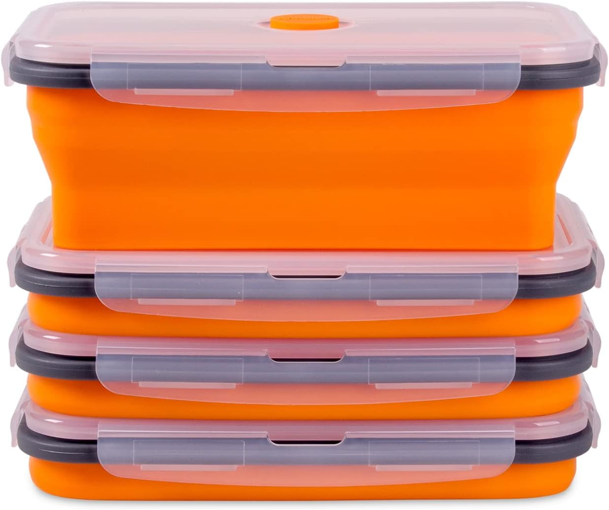 Collapsible Food Storage Containers with Airtight Lid & Vent, 40.5 oz ...