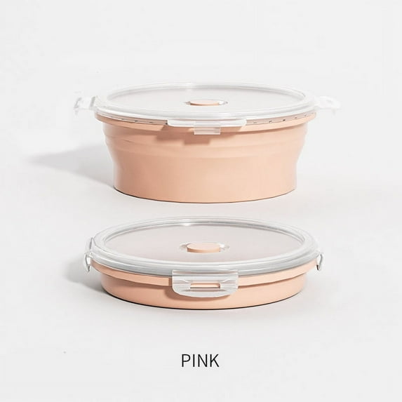 Collapsible Food Storage Containers Round with Lid,Kitchen Stacking ...
