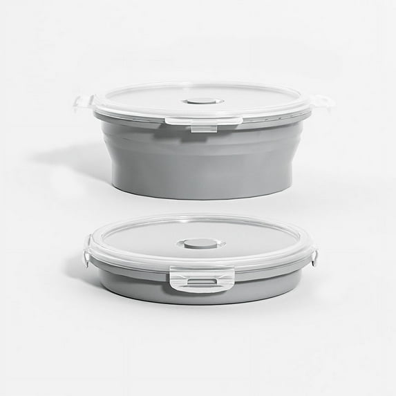 Collapsible Food Storage Containers Round with Lid,Kitchen Stacking ...