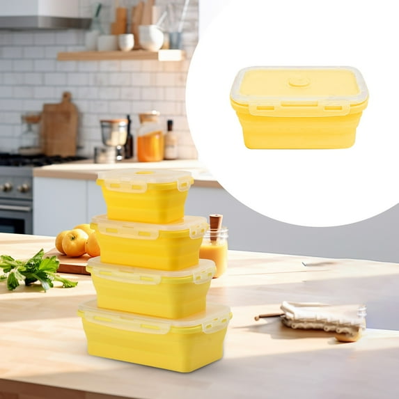 Collapsible Food Storage Containers Space-Saving Silicone Meal Prep ...