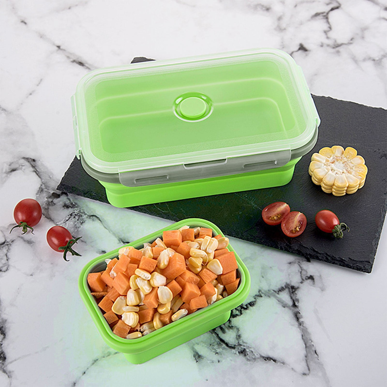 Collapsible Food Storage Containers With Lids & Vent, , Kitchen ...