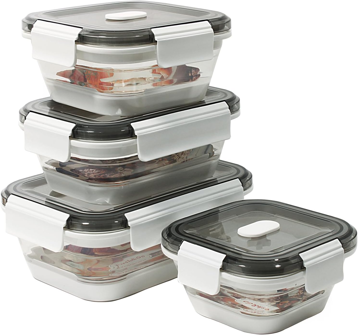 Collapsible Food Storage Containers with Lid,Set of 4,Microwave Freezer ...