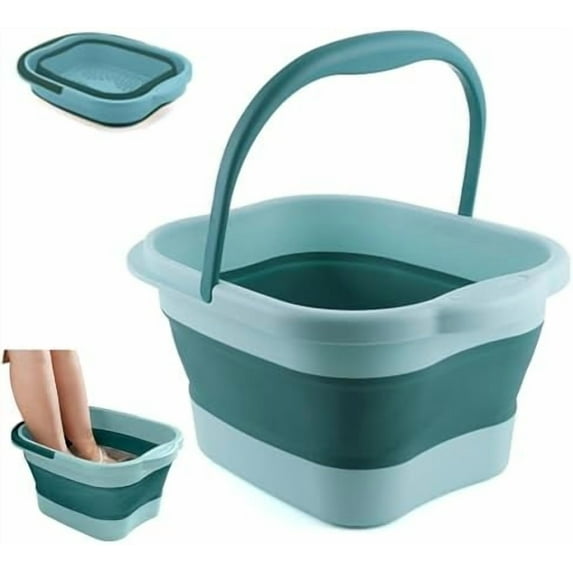 Collapsible Foot Bath Soak Tub with Handle, Plastic Foldable Feet Spa ...