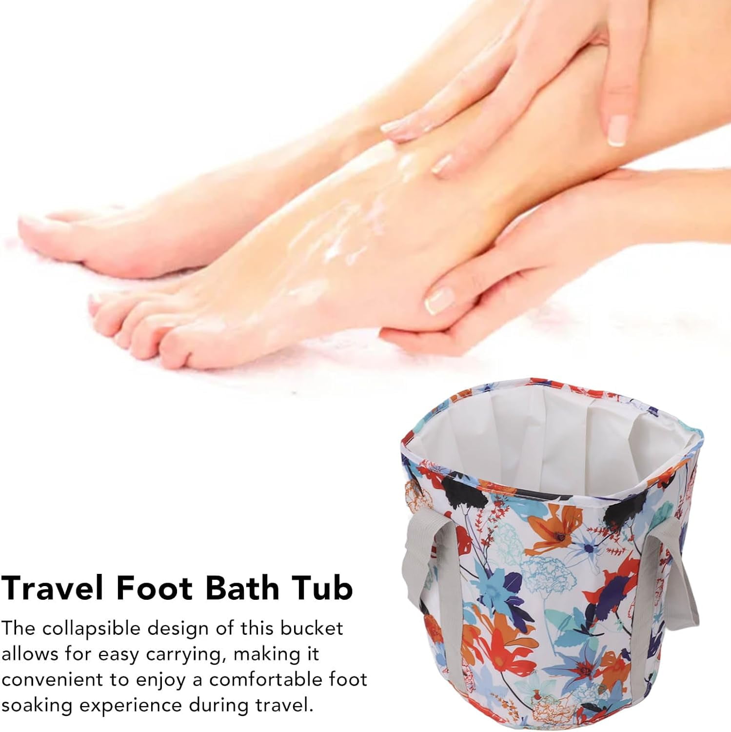 Collapsible Foot Buckets with Handle, Camping Water Storage Container ...