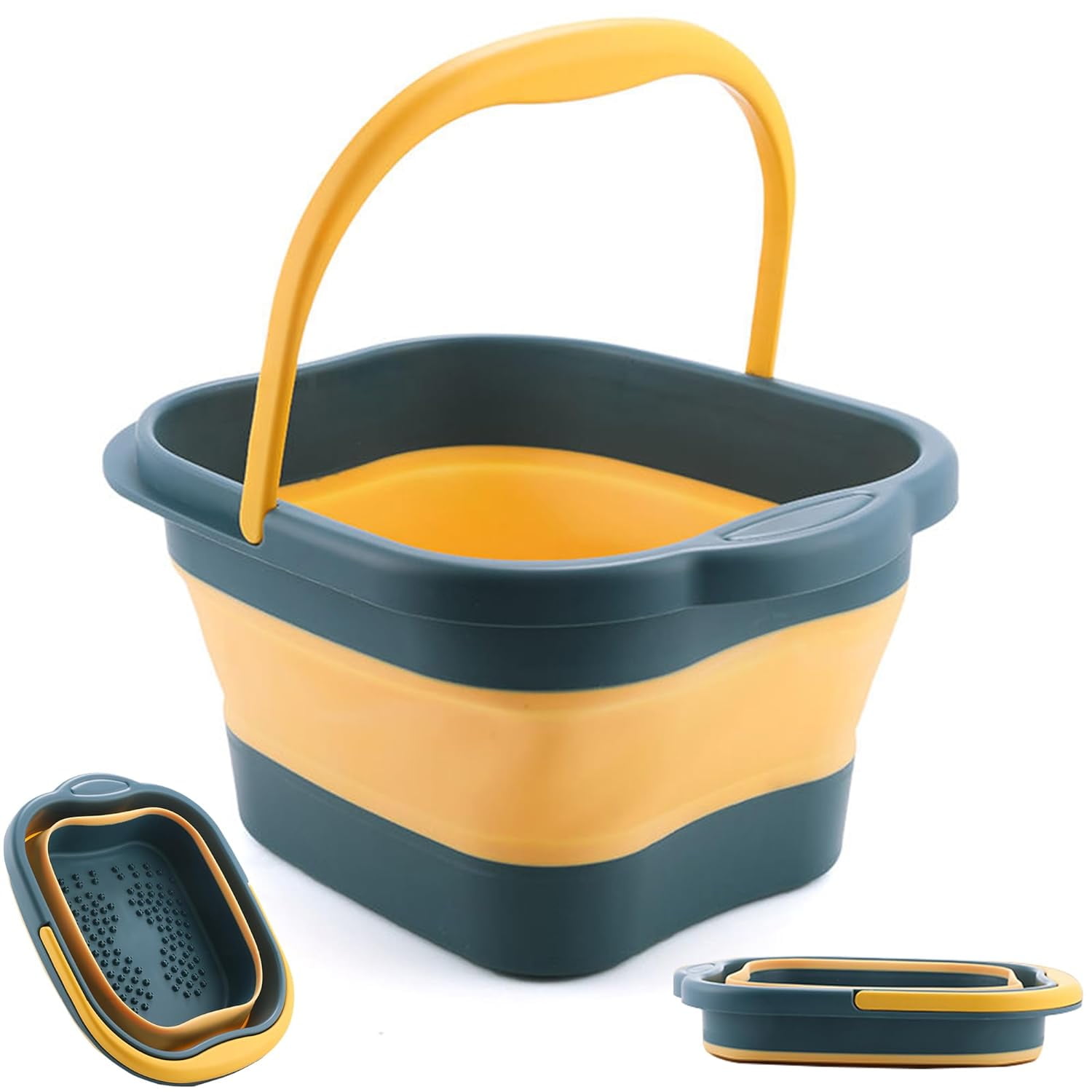 Collapsible Foot Soak Tub with Handle,4 Gallons/15L Multifunction ...