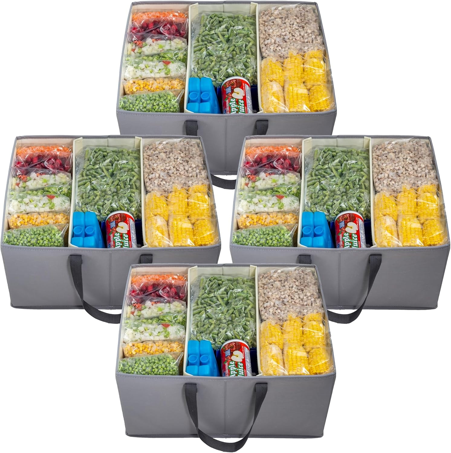 Collapsible Freezer Organizer Bins - Stackable Storage Organizers with ...