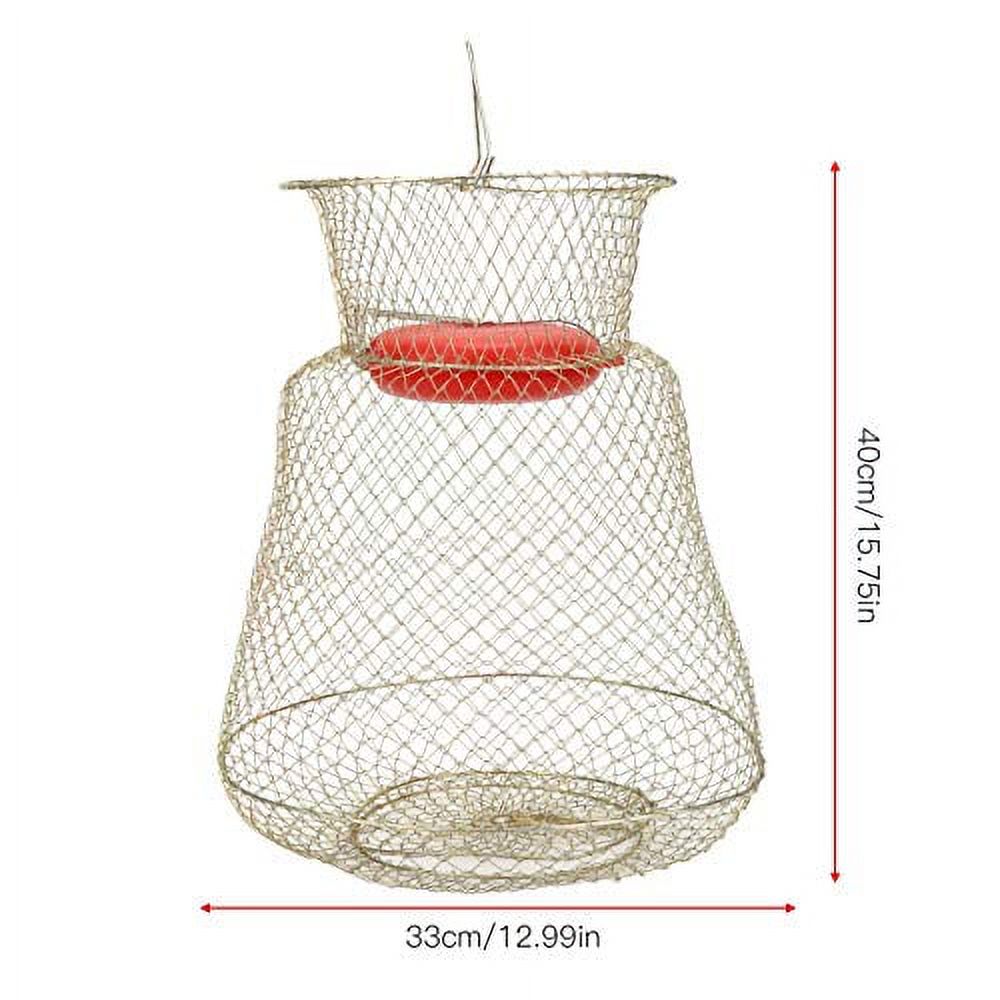 Collapsible Fshing Net Cage Steel Round Portable Fish Shrimp Basket ...