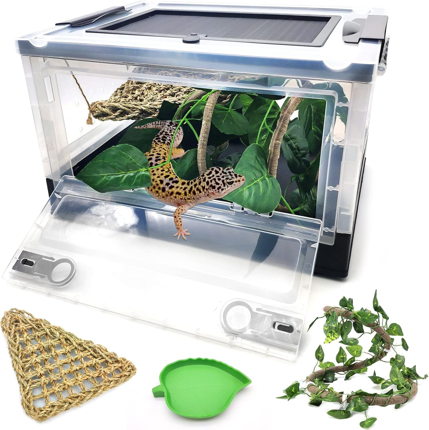 Collapsible Gecko Tank Starter Kits, Reptile Travel Carrier 15.6" x 11. ...