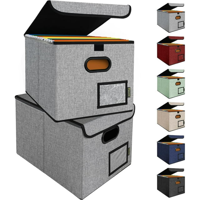 Collapsible Hanging File Folder Box with Lid - Office Document ...