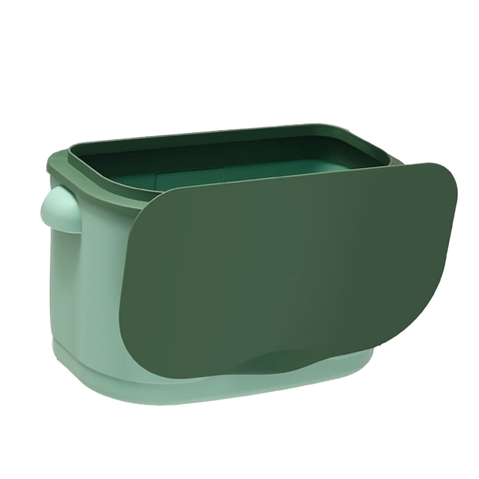 Collapsible Hanging Trash Can Wall Mounted with Cover Cap - Green ...