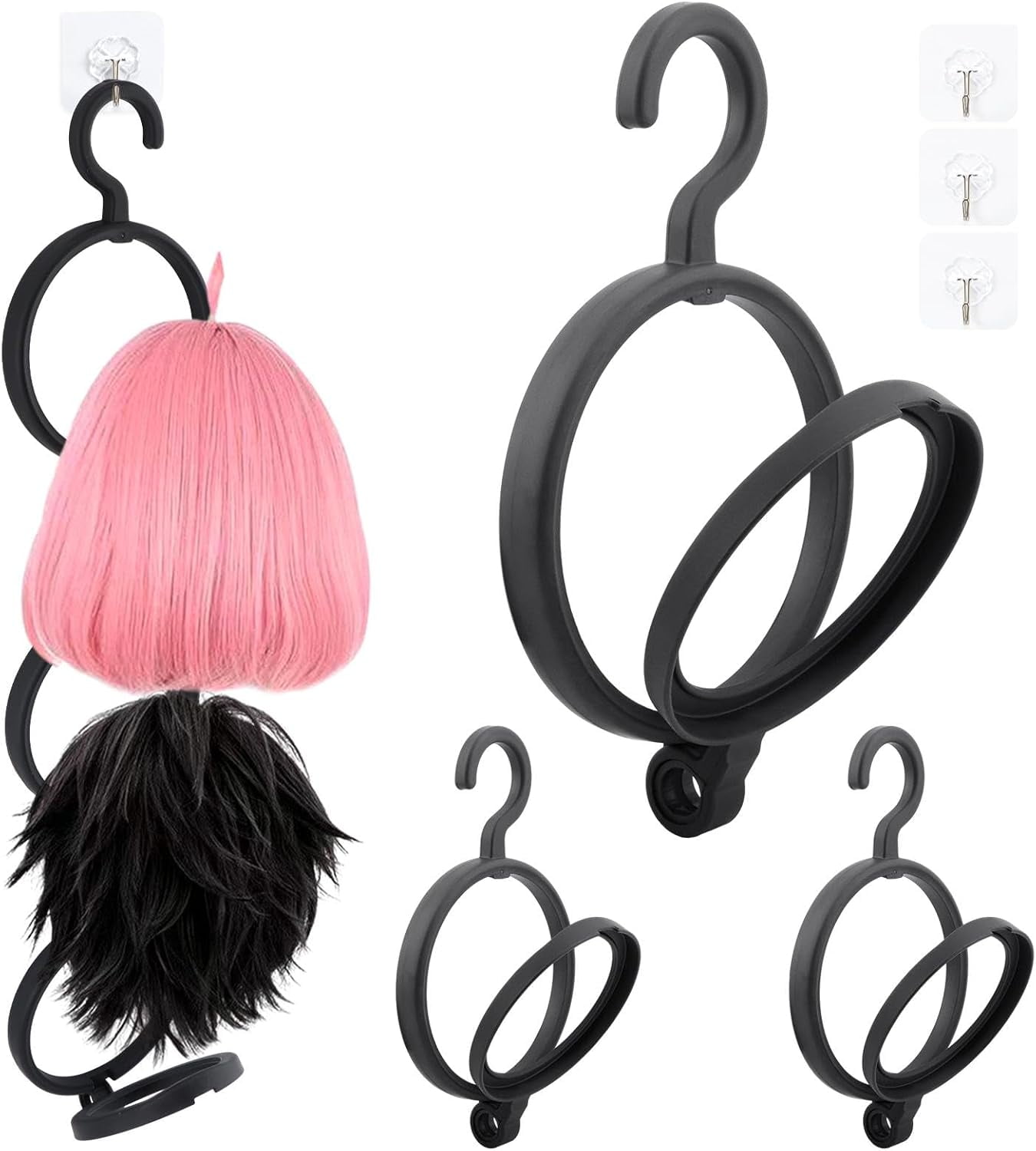 Collapsible Hanging Wig Stand, Premium Wig Hanger for Multiple Wigs for ...