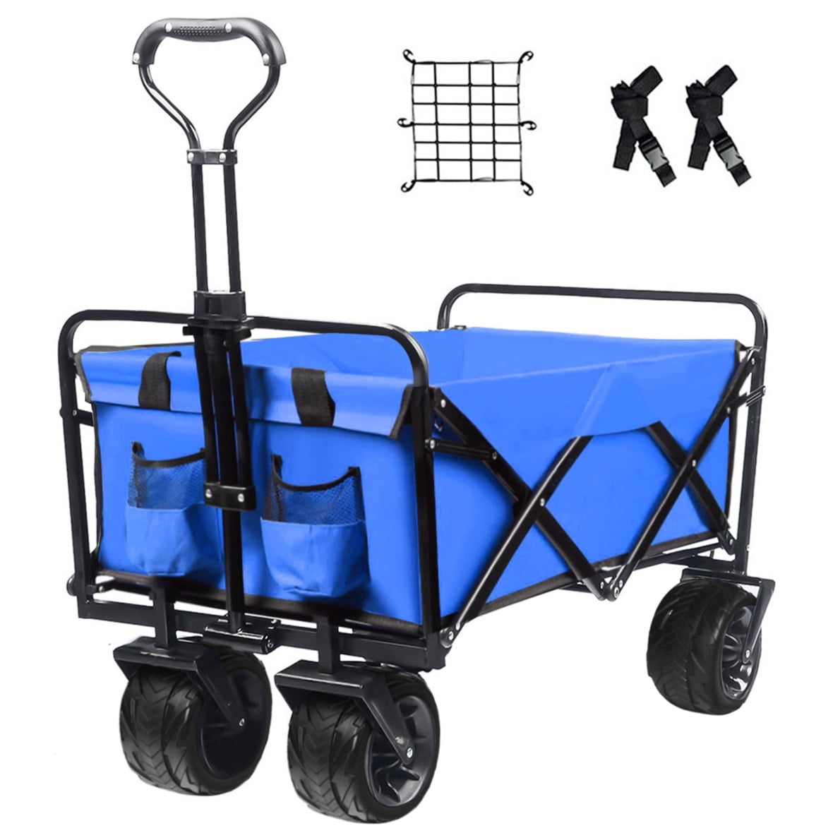Collapsible Heavy Duty Beach Wagon Cart with Big Wheels, Outdoor ...