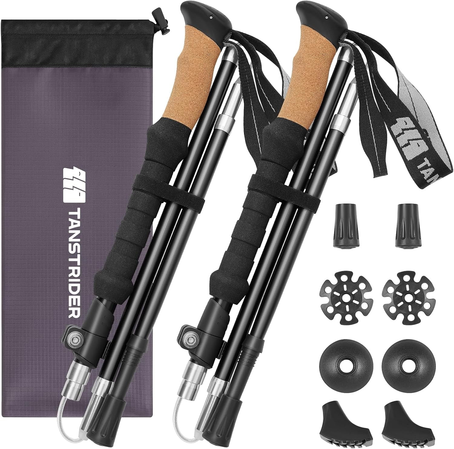 Collapsible Hiking Poles Folding Trekking Poles Walking Stick ...