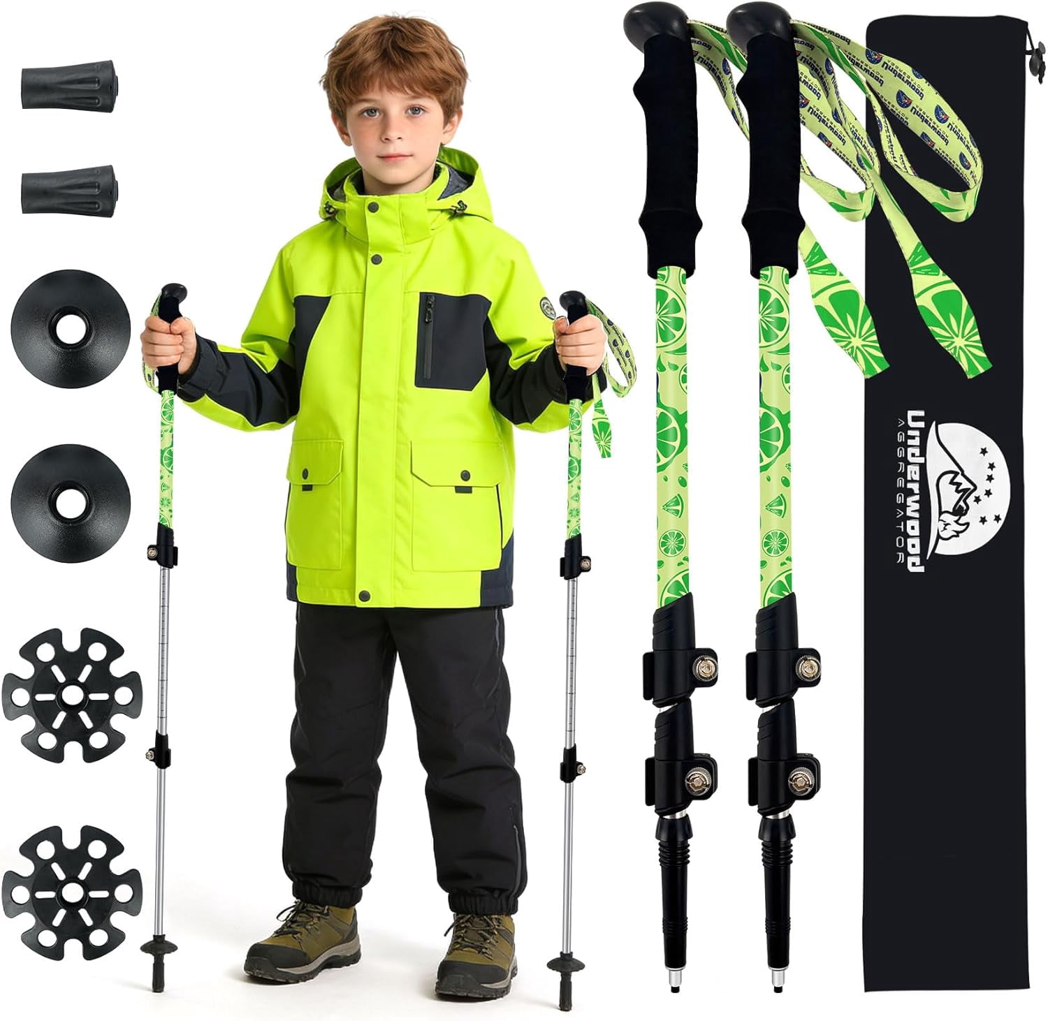 Collapsible Hiking Poles for Kids - 2 Pack Aluminum Trekking Poles ...