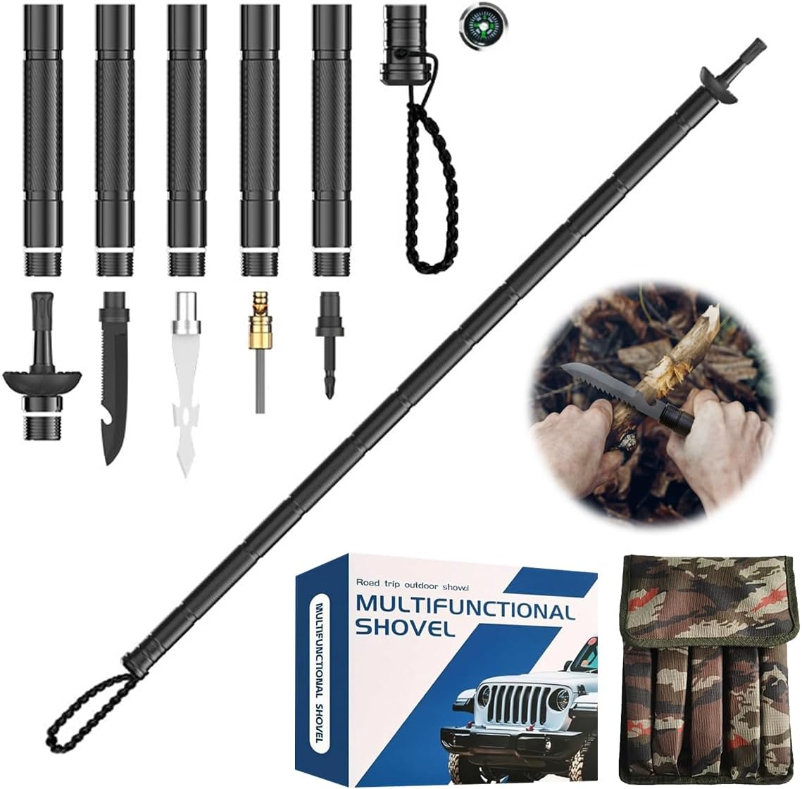 Collapsible Hiking Trekking Pole, Aluminum Walking Stick, Lightweight ...