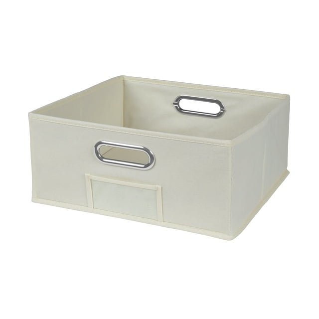 Collapsible Home Storage Foldable Fabric Low Storage Bin Natural