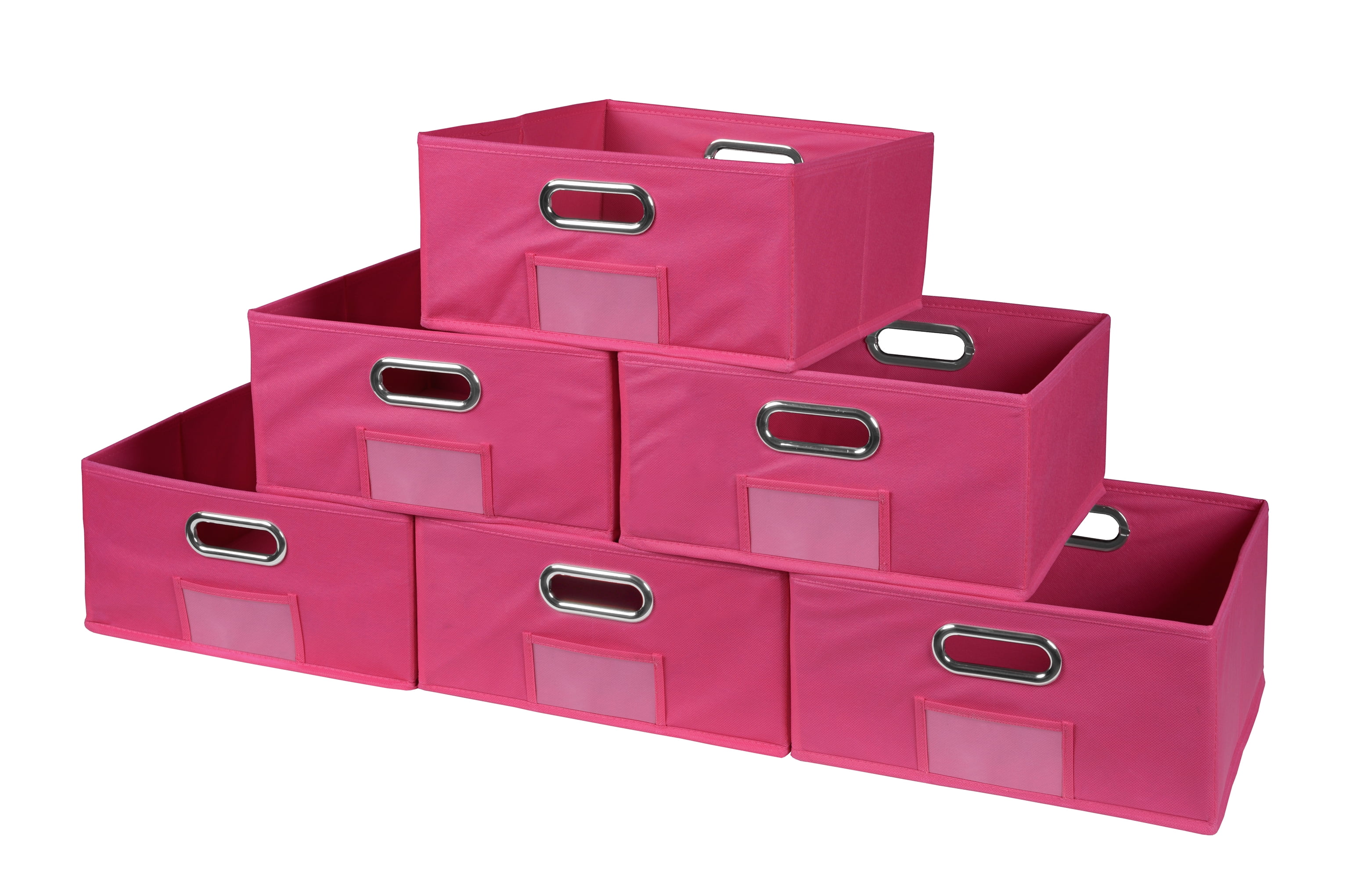 Collapsible Home Storage Set Of 6 Foldable Fabric Low Storage Bins