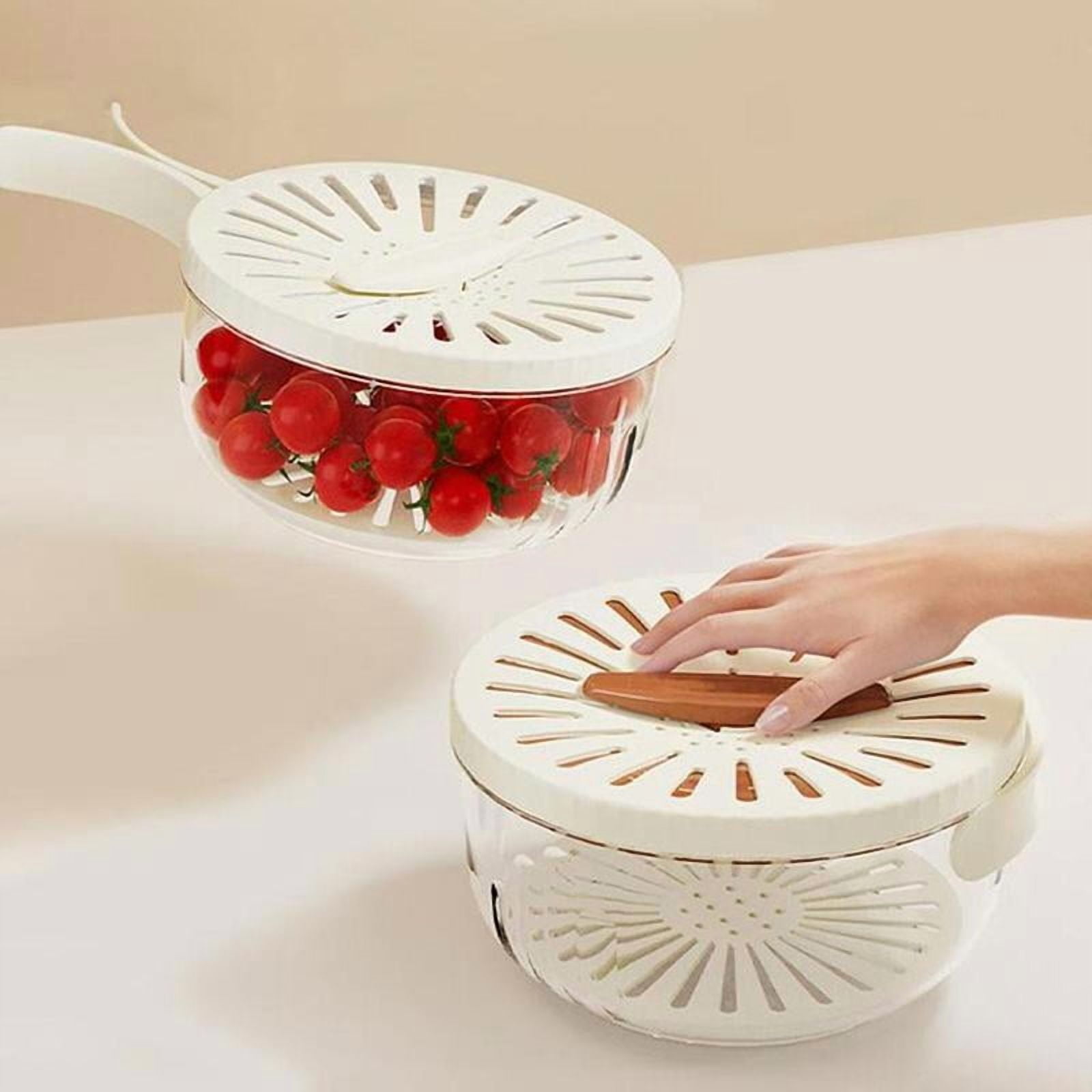 Collapsible Kitchen Colander Basket with Lid, Foldable Veggie Fruit ...