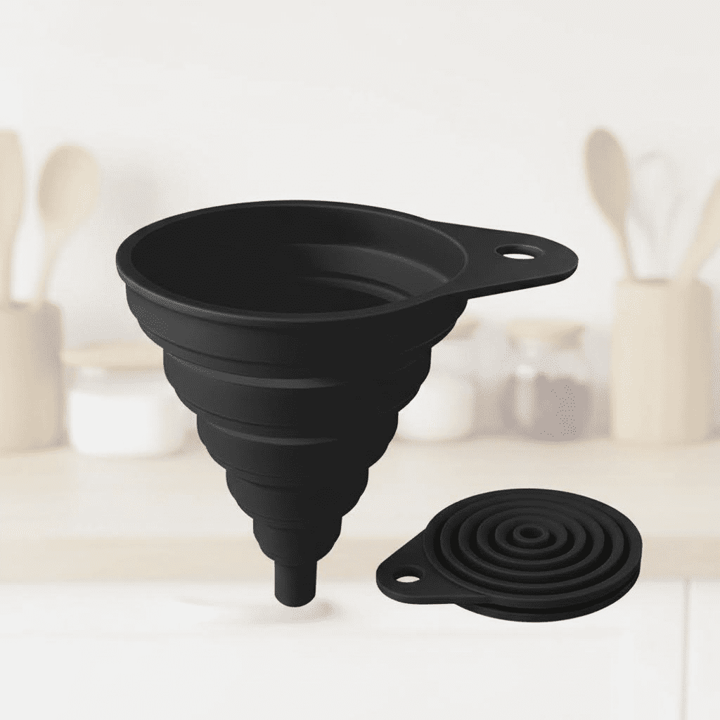 Collapsible Kitchen Funnel, Food Grade Silicone Funnel for Cooking ...