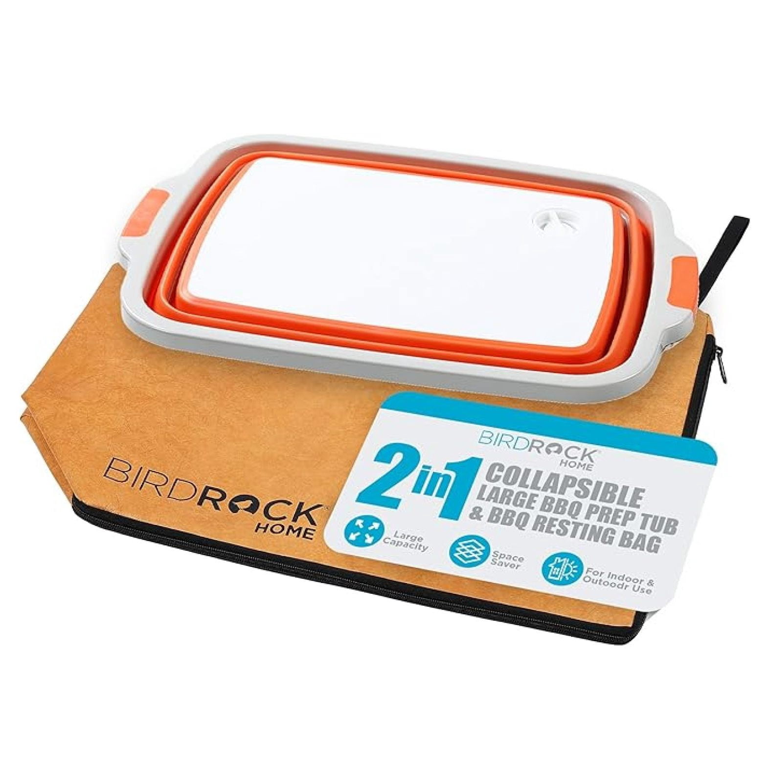 Collapsible Large BBQ Prep Tub & BBQ Resting Bag - Multi-Function Grill ...