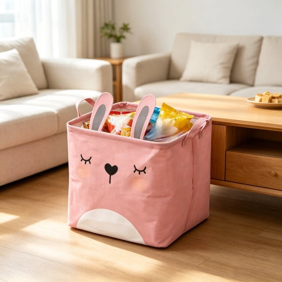 Collapsible Large-Capacity Linen Storage Bins with Cute Upright Ear ...