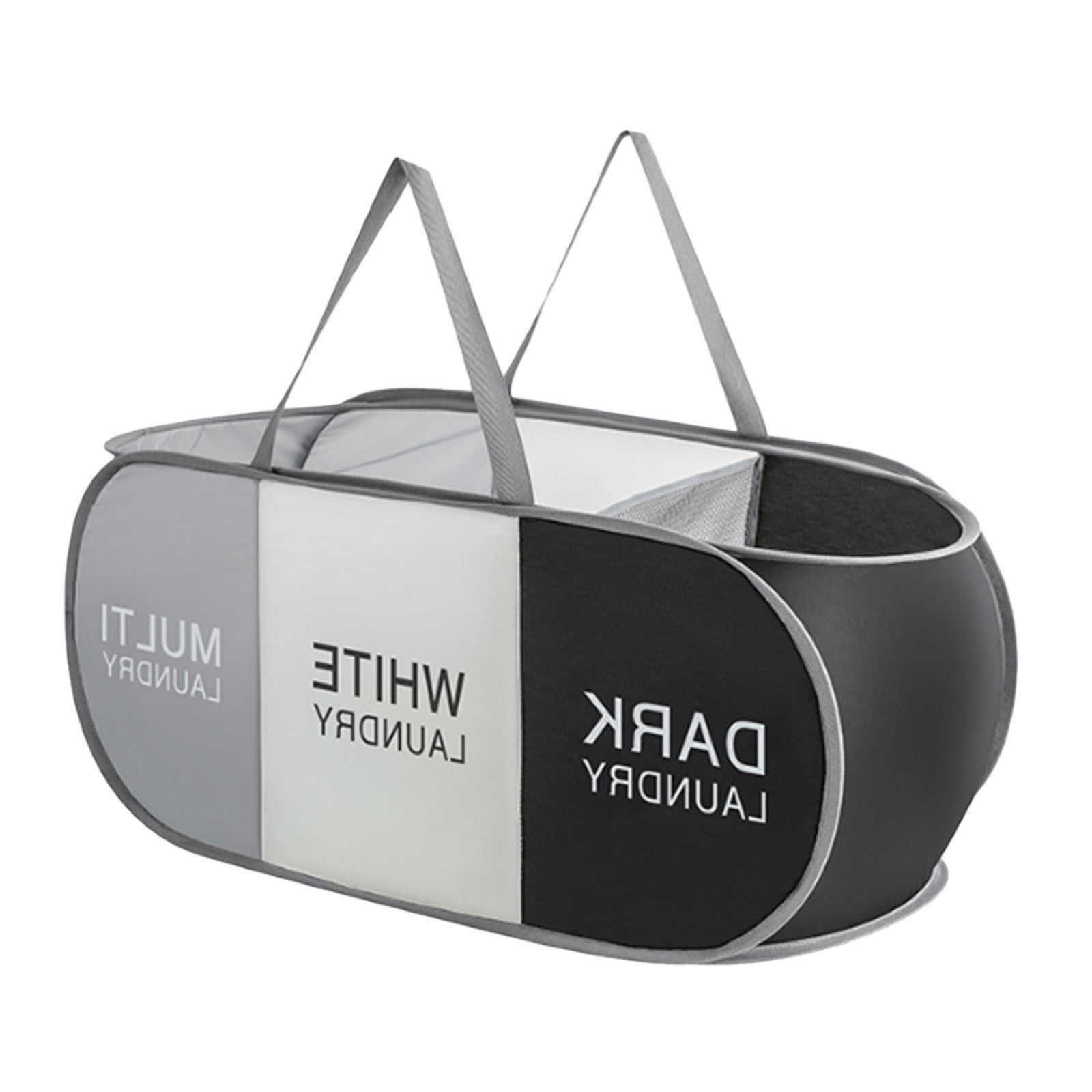 Collapsible Laundry Basket with 3 Compartments - Dual Section Pop-Up ...