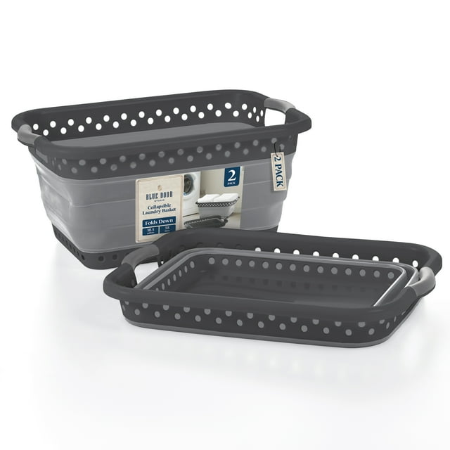 Blue Door Collapsible Laundry Basket Portable Pop Up Plastic Laundry ...
