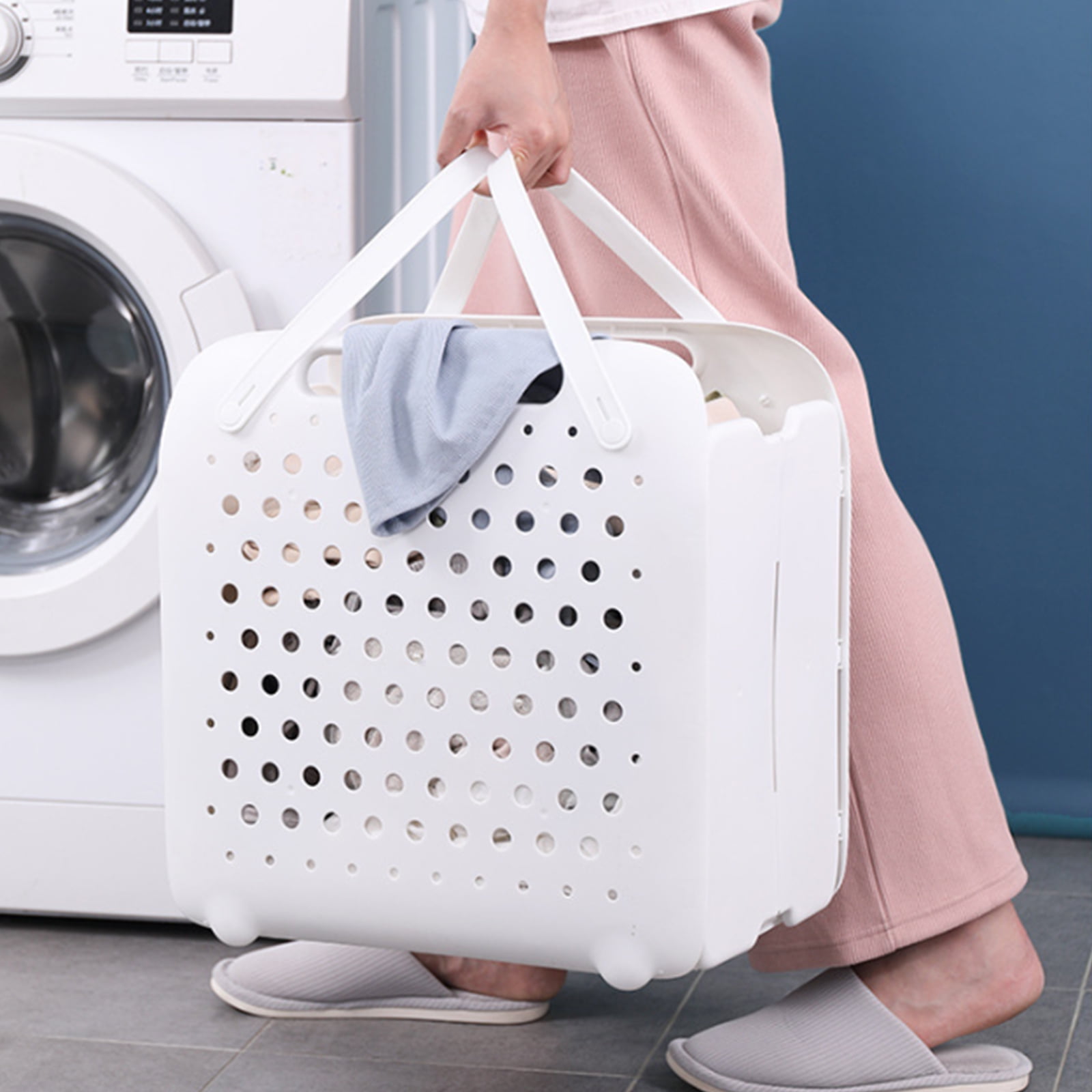 Foldable Multi-Functional Plastic Laundry Basket, Portable Clothing ...