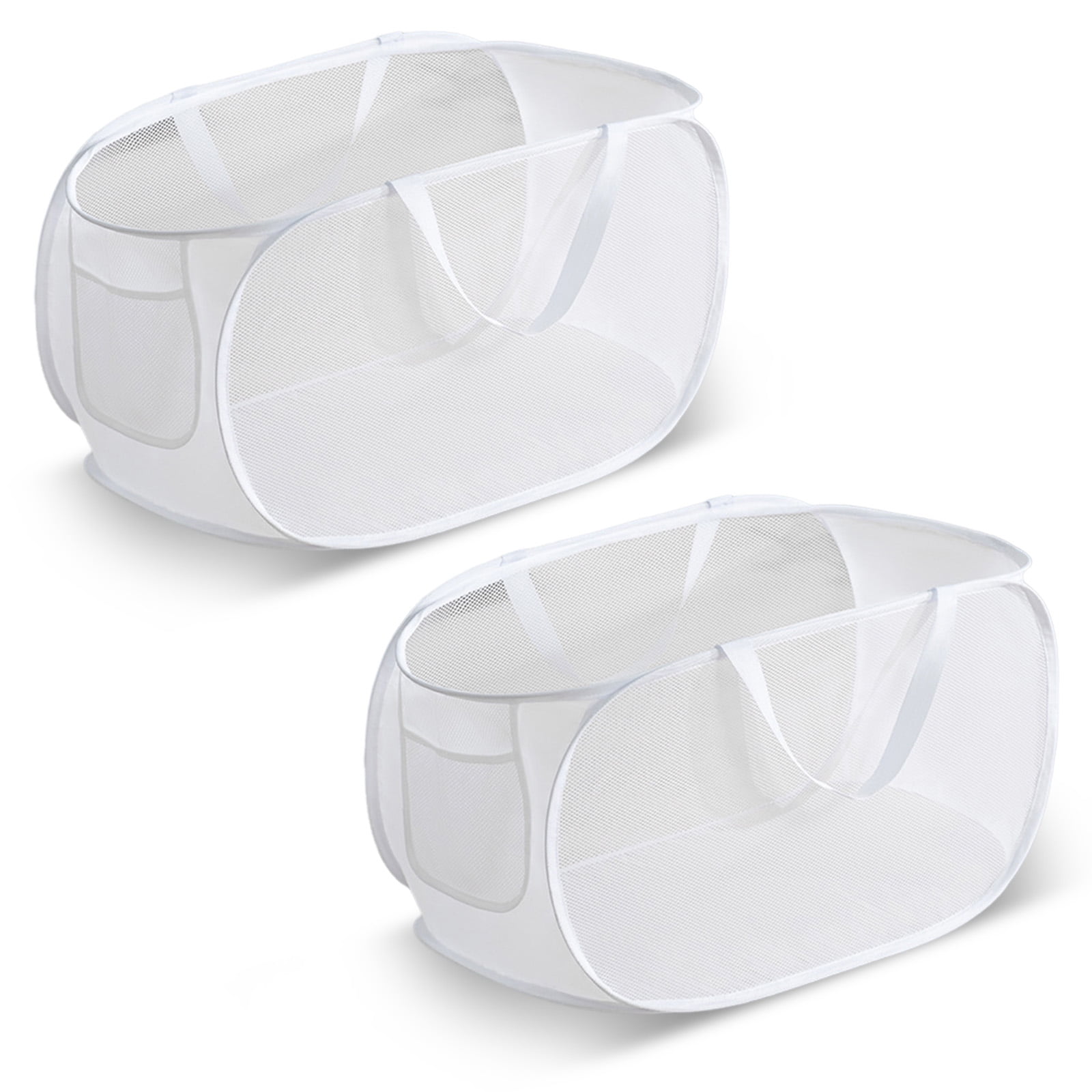 Collapsible Laundry Baskets, Foldable Laundry Basket with Pocket ...