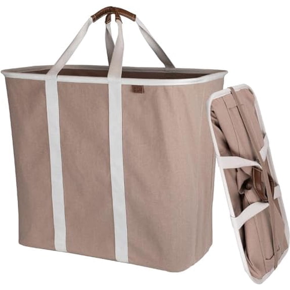 Collapsible Laundry Caddy - LUXE Mocha 2-Pack 64L - Foldable Storage ...