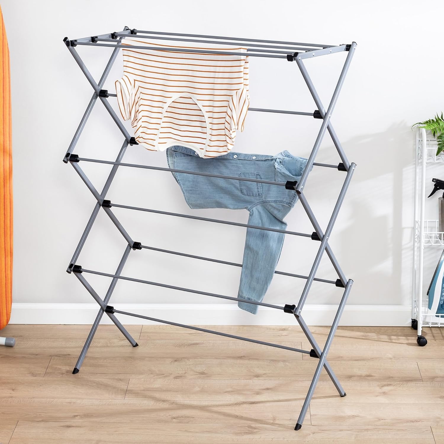 Collapsible Laundry Drying Rack, Sturdy Steel, Foldable & Portable ...