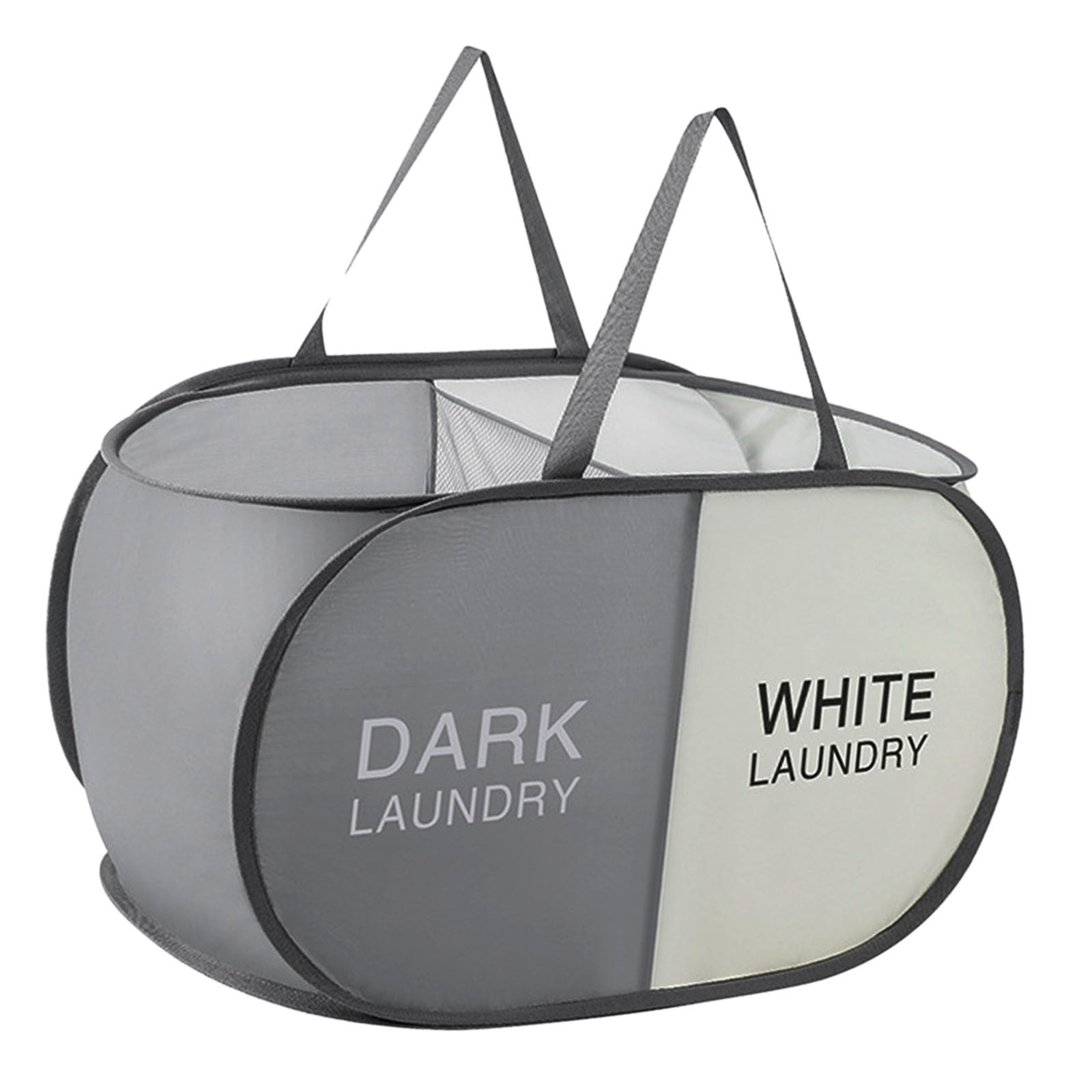 Collapsible Laundry Hamper with 2 Compartments - Foldable Clothes ...