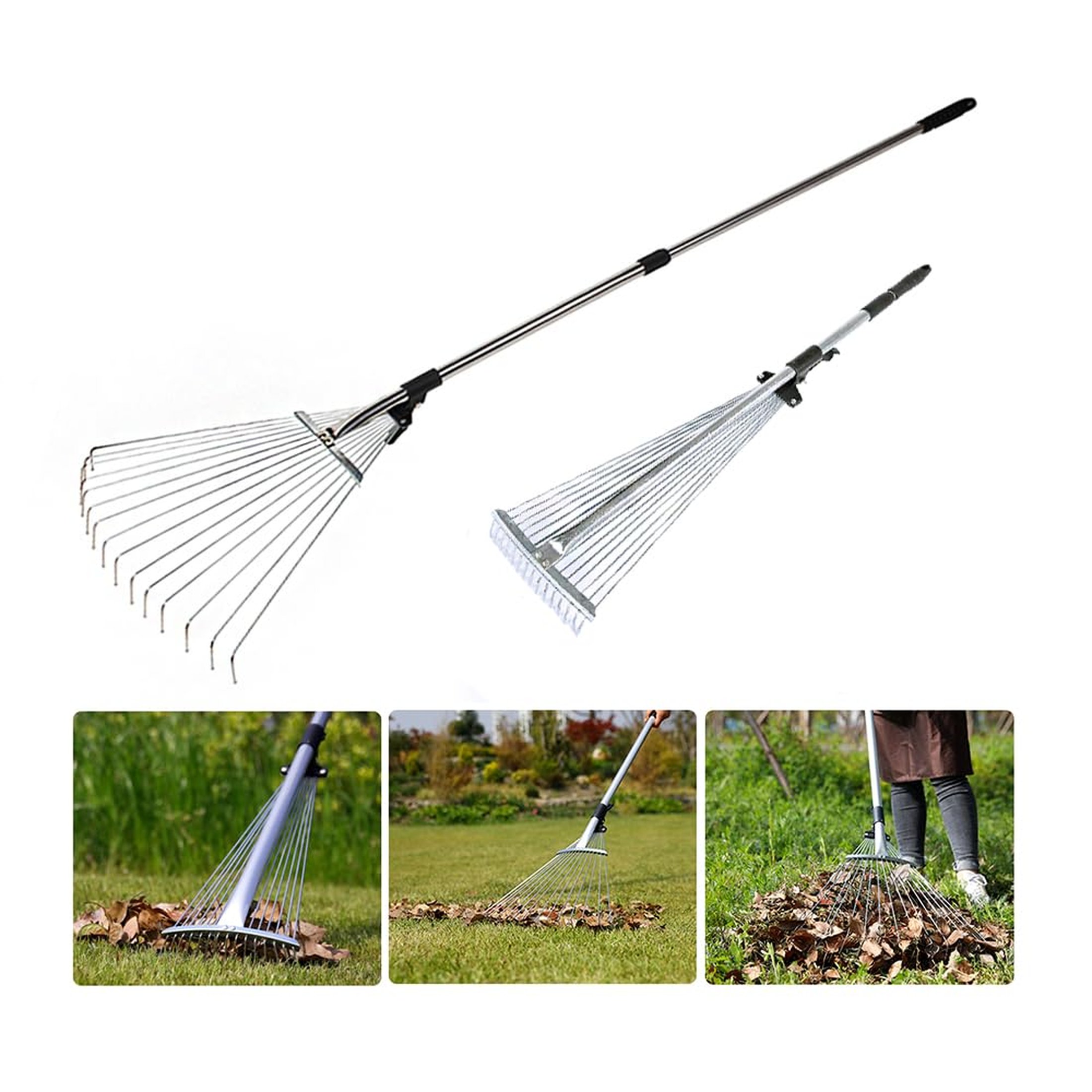 Collapsible Leaf Collector Rake for Easy Cleanup - Walmart.com