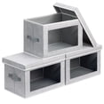 Collapsible Linen Closet Organizer Light Grey L(3-Pack) Storage Bins ...