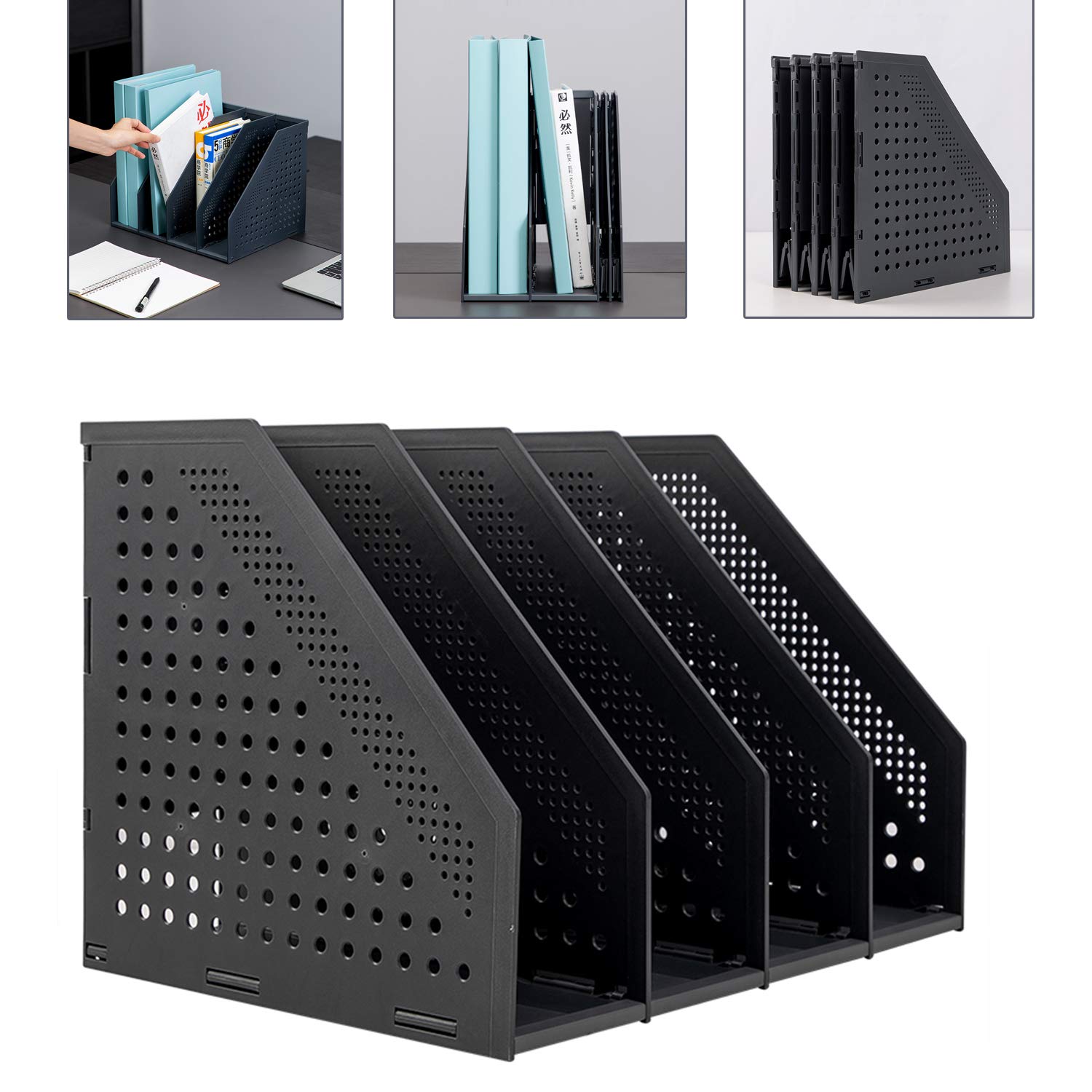 Collapsible Magazine File Holder/Desk Organizer for Office Organization ...