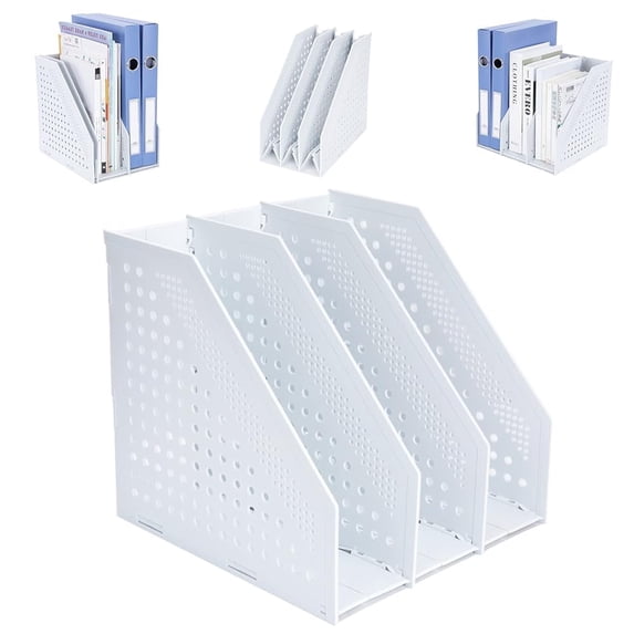 Collapsible Magazine File Holder with 2 Vertical Compartments Foldable ...