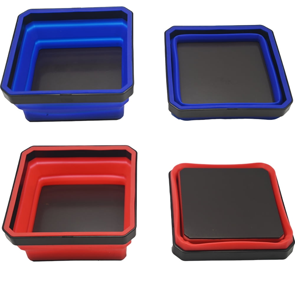 Collapsible Magnetic Tool Tray Small Parts Organiser with Double Magnet ...