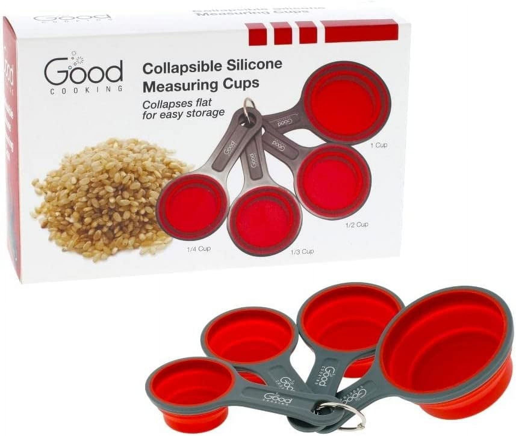 Collapsible Measuring Cups - 4pc Nesting Silicone Dry Measuring Cup Set ...