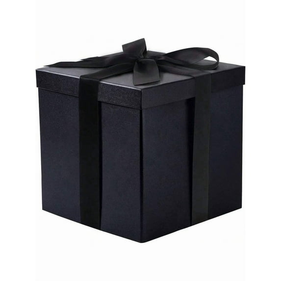Collapsible Medium Gift Box (9x9x9 Inches) with Lid, Ribbon & Tissue ...