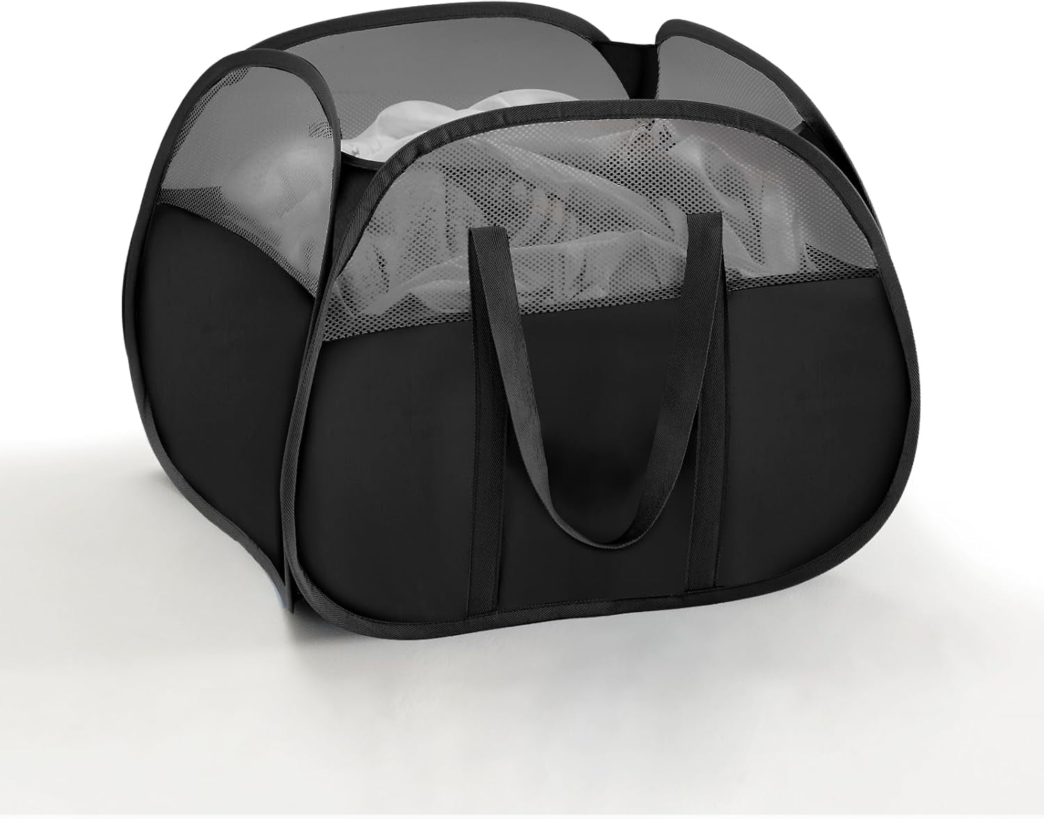 Collapsible Mesh Pop Up Laundry Hamper with Strong Handles, Large ...