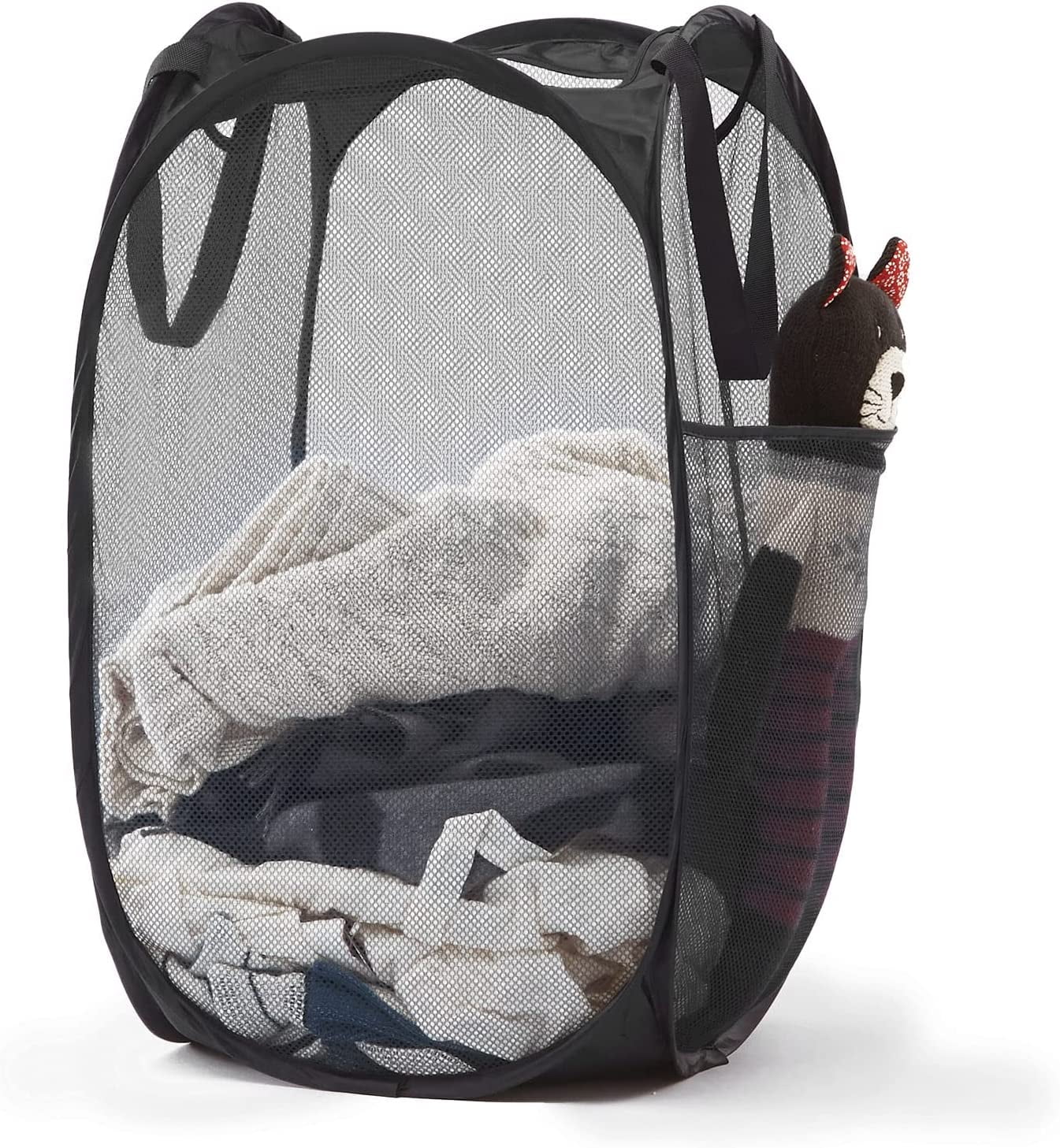 Collapsible Mesh Pop Up Laundry Hamper with Sturdy Handles and Side ...