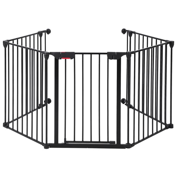 Collapsible Metal Safety Gate – 5 Panels, 29" Tall, Secure Lock, Wall ...
