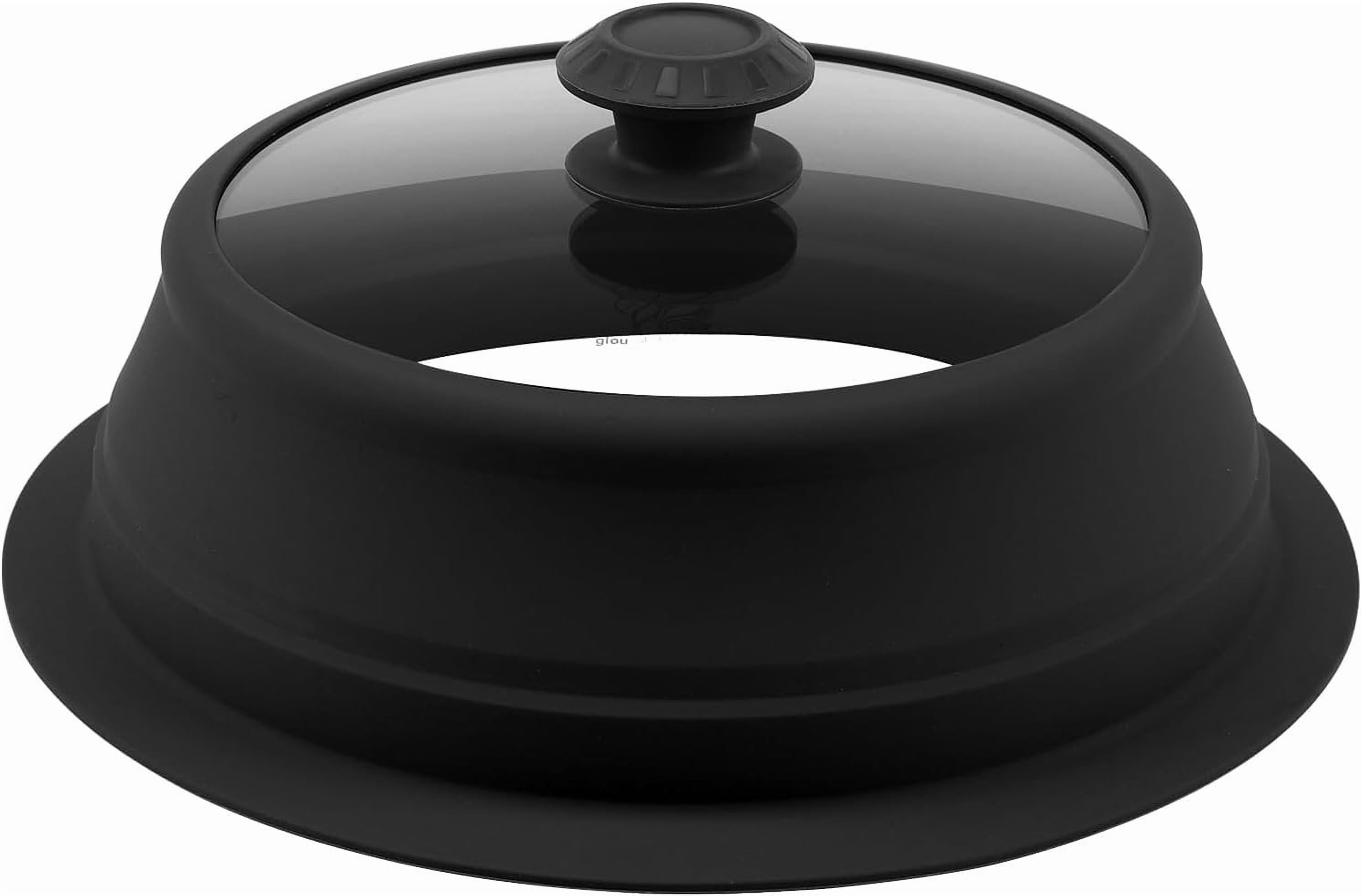 Collapsible Microwave Splatter Lid with Vented Tempered Glass Cover Wok ...