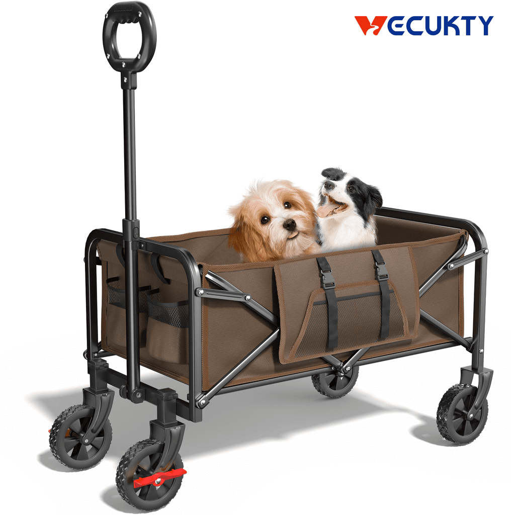 Vecukty Collapsible Mini Camping Wagon, Portable Foldable Cart, 150lbs ...