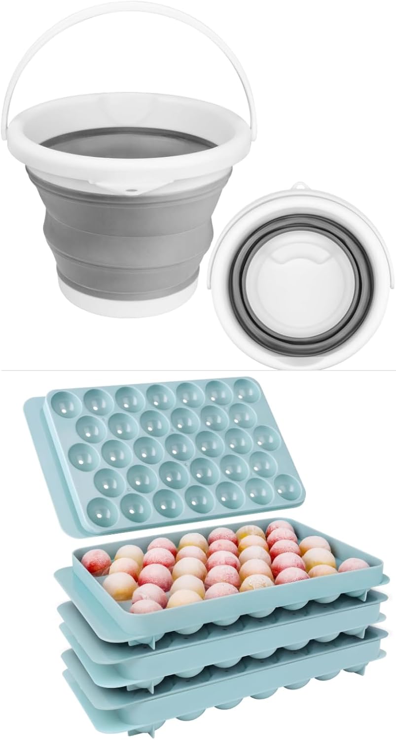 Collapsible Mop Bucket and Ice Bucket-5L(1.3 Gallon) Household Cleaning ...