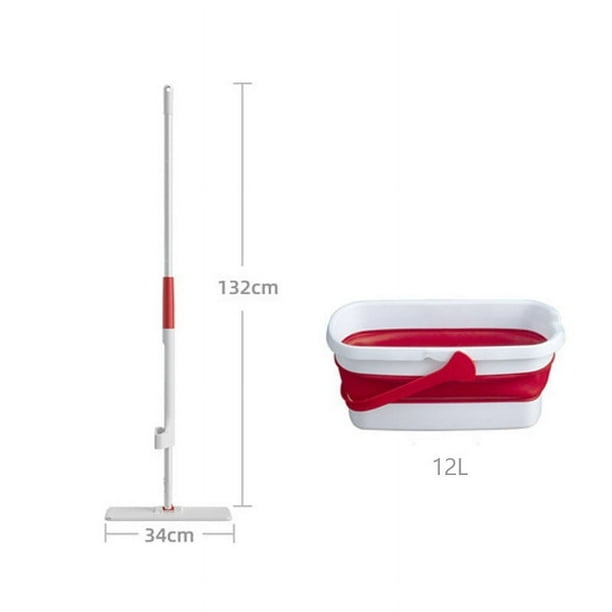 Eyliden Flat Mops - Collapsible Mop and Bucket Set for Hardwood, Tile ...
