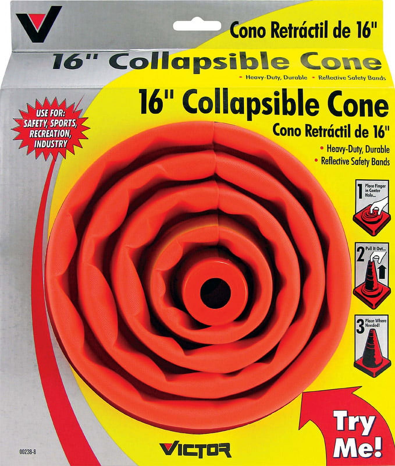 Collapsible Orange Sport & Safety Cone, 16", Bell, 22-5-00238-8 ...