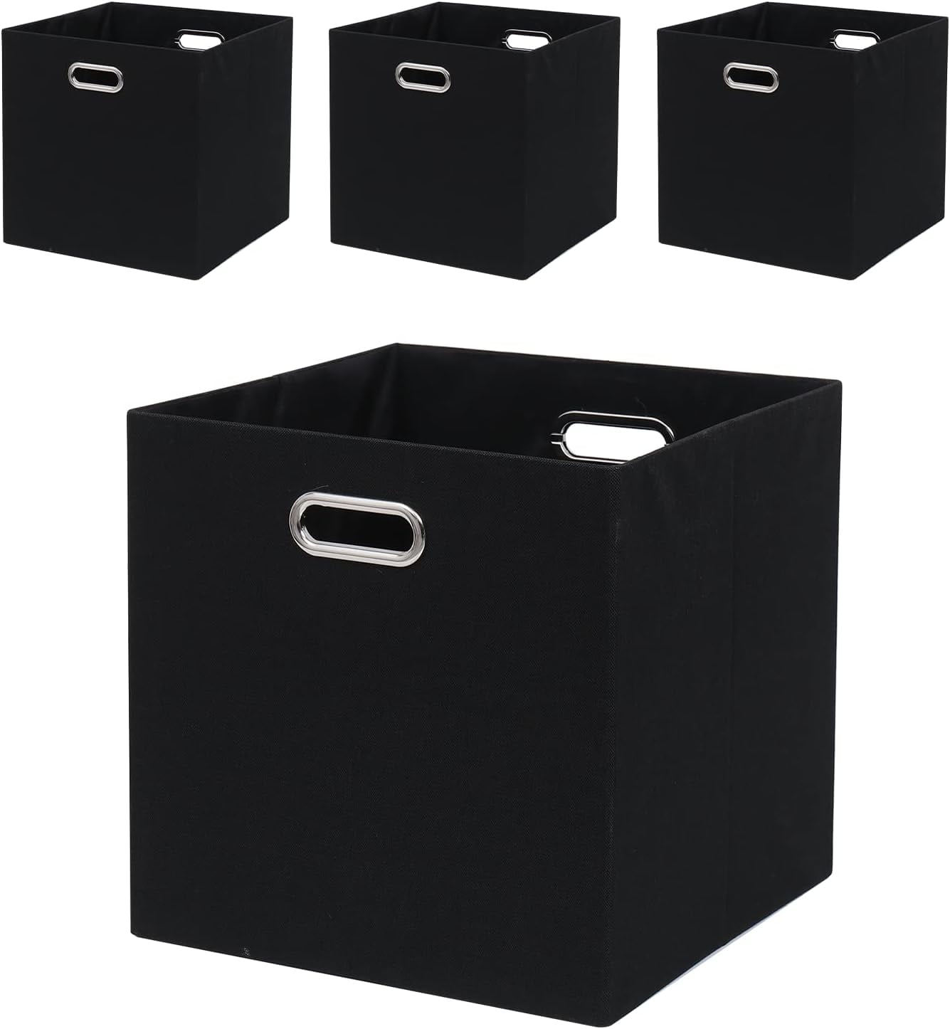 Collapsible Organization Basket Fabric Foldable Box with Handles, 13x13 ...